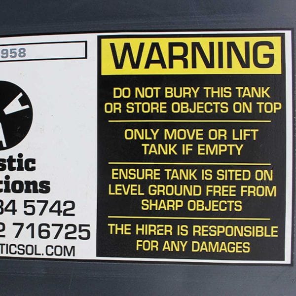 4456 Litre Plastic Effluent Tank - Above Ground Sewage Tanks